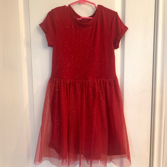 Cat & Jack | Dresses | Size 66x Girls Cat And Jack Red Tulle Glitter ...